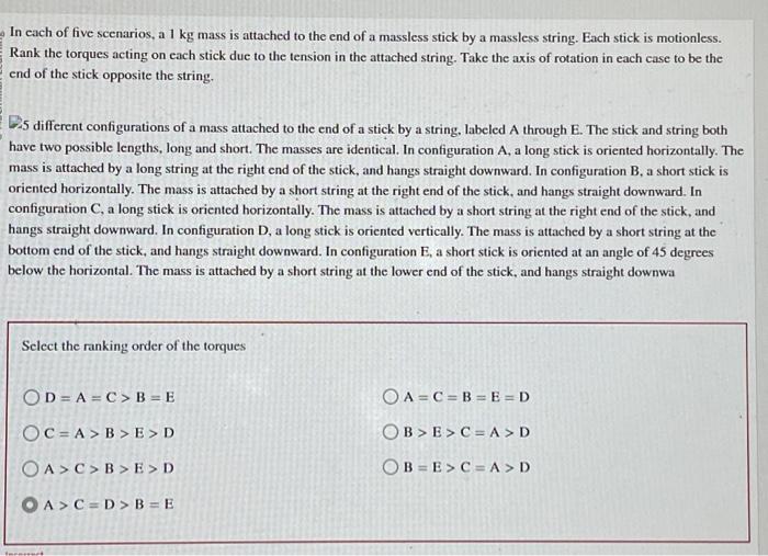 Solved In each of five scenarios, a 1 kg mass is attached to | Chegg.com