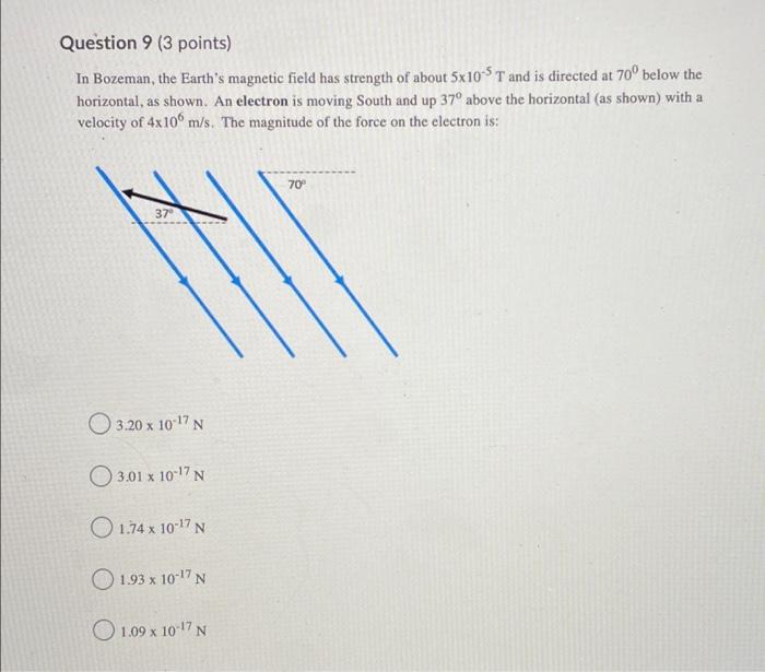 Solved Question 9 (3 points) In Bozeman, the Earth's | Chegg.com