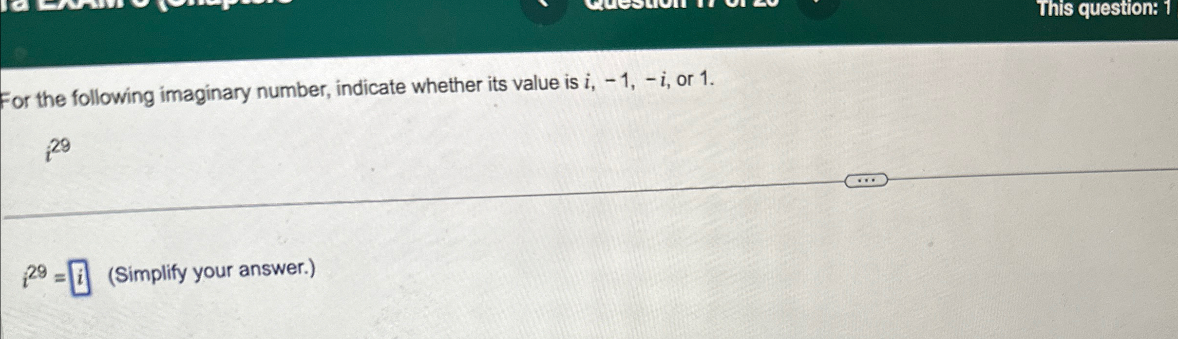 Solved For the following imaginary number, indicate whether | Chegg.com