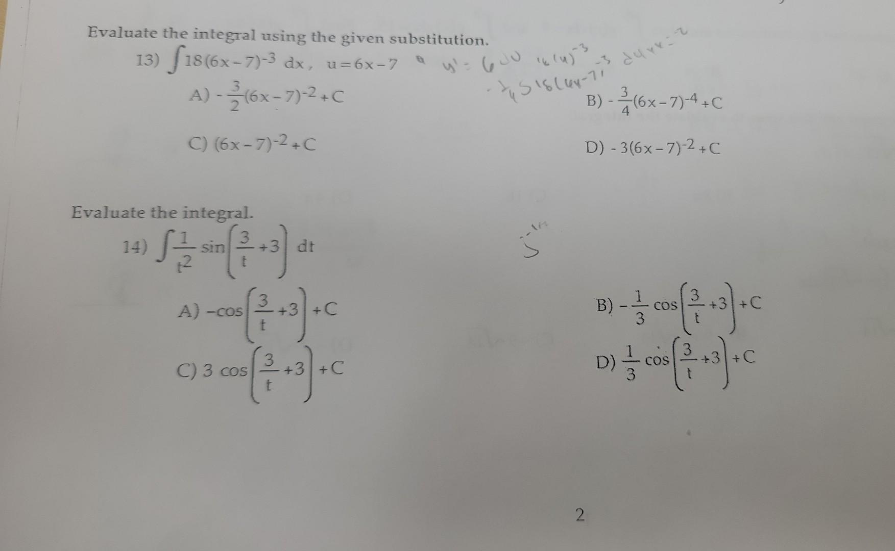 Solved Evaluate the integral using the given substitution. | Chegg.com