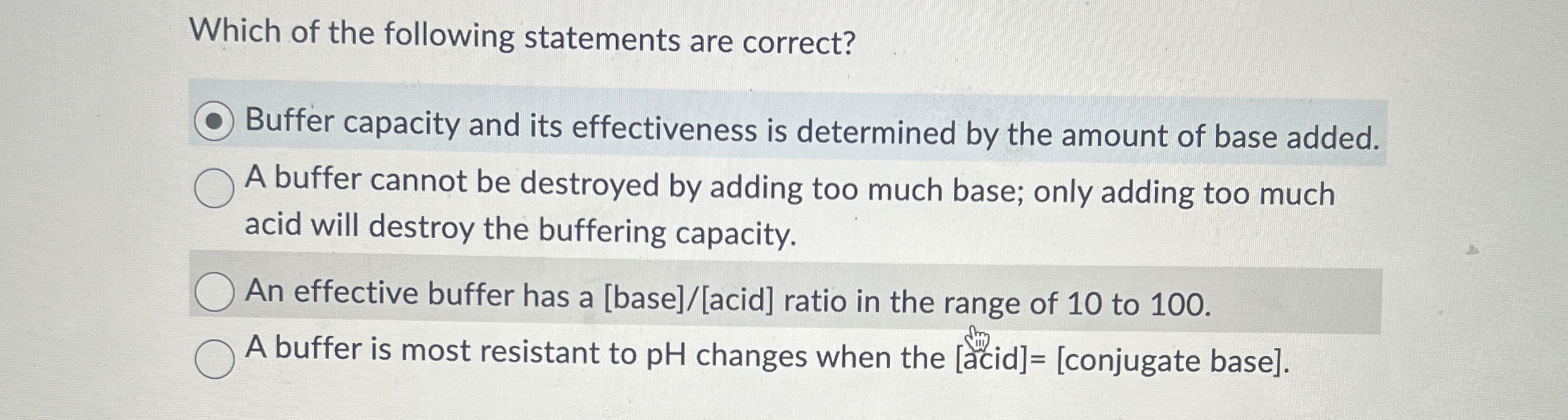 Solved Which of the following statements are correct?Buffer | Chegg.com