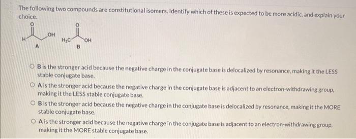 Solved The following two compounds are constitutional | Chegg.com