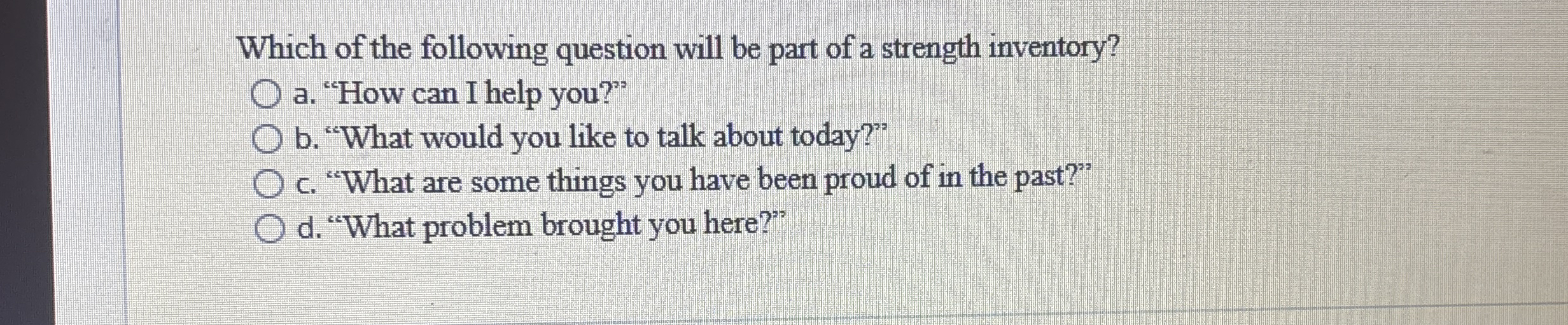 Solved Which of the following question will be part of a | Chegg.com