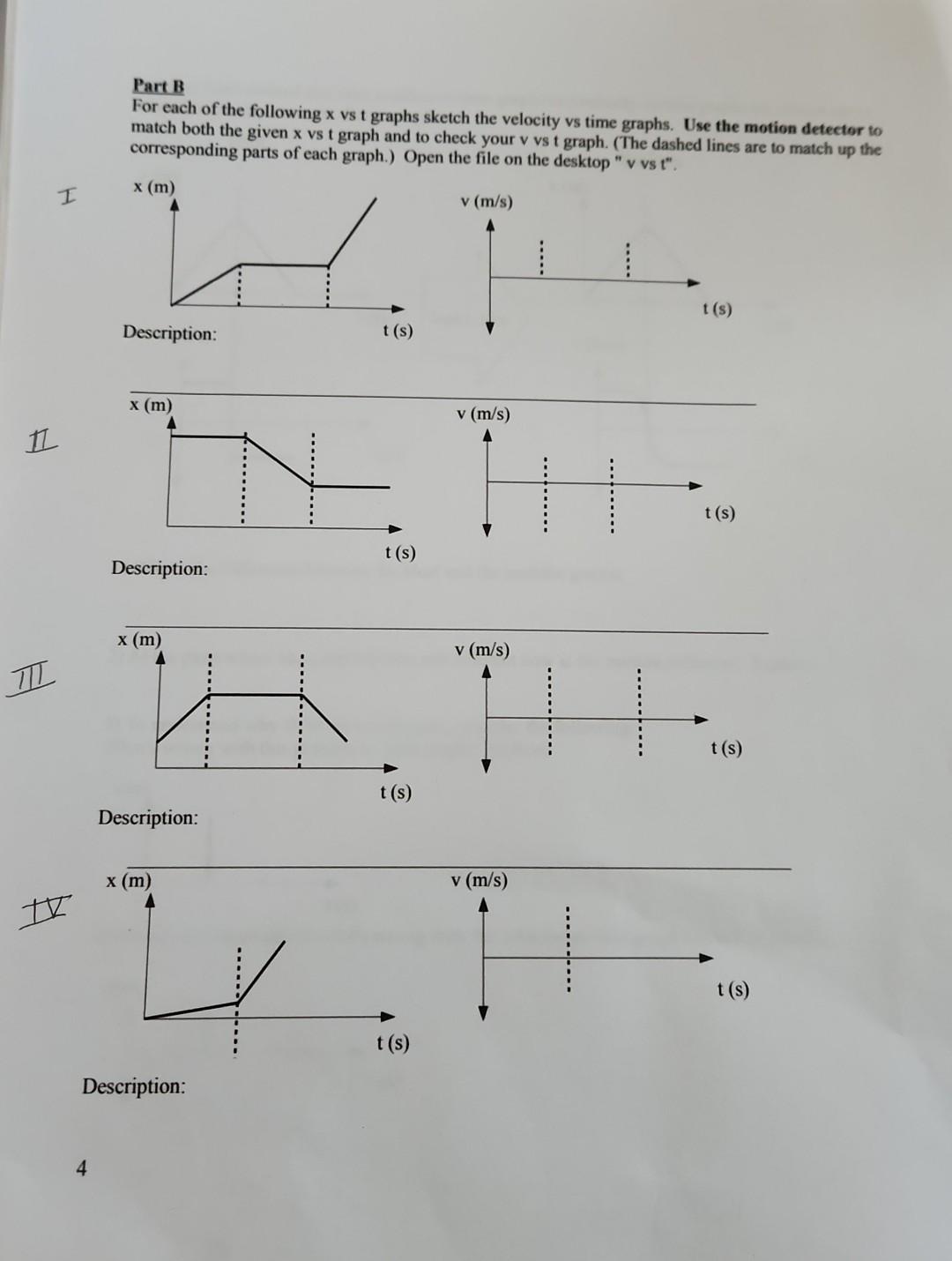 Solved Part B For each of the following x vs t graphs sketch | Chegg.com