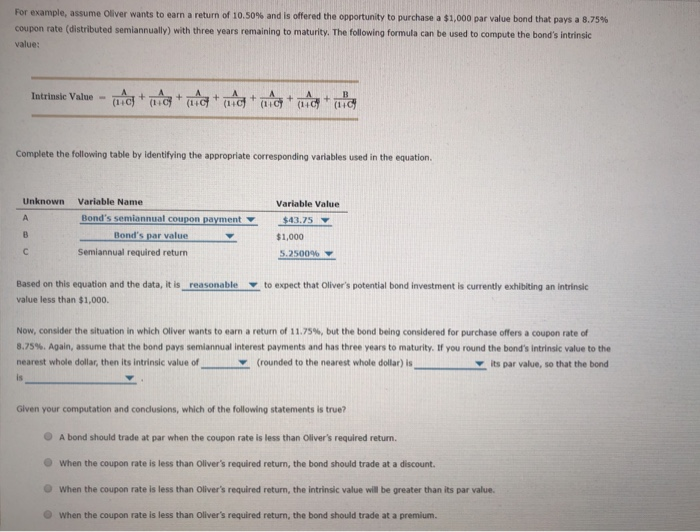 Solved For example, assume Oliver wants to earn a return of | Chegg.com