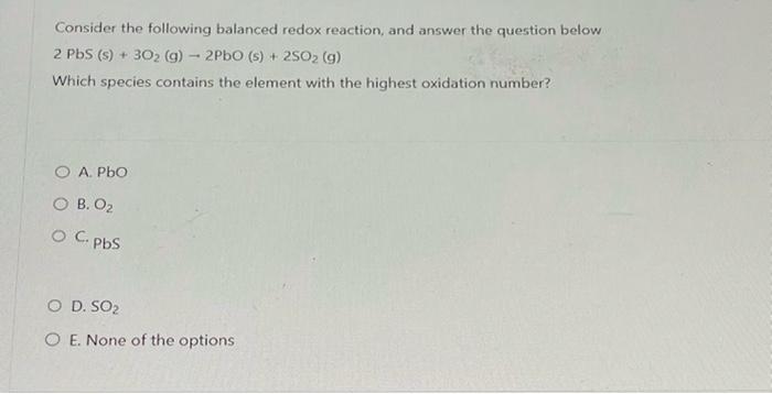 Solved Consider the following balanced redox reaction, and | Chegg.com