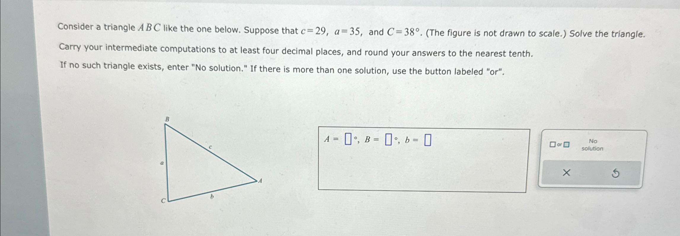 Solved Consider a triangle ABC like the one below. Suppose | Chegg.com
