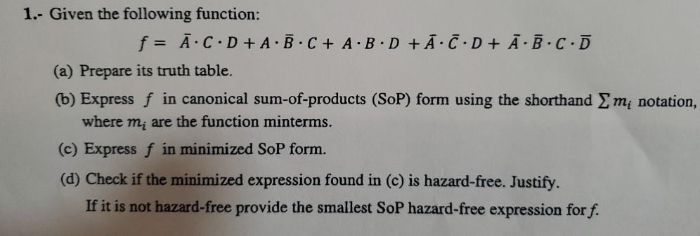 Solved Given the following functions: | Chegg.com