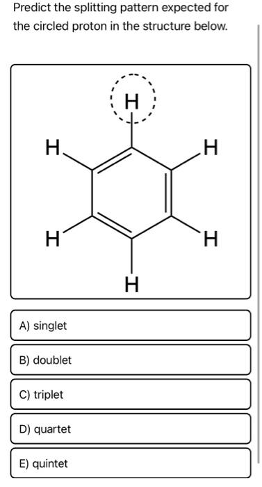 Solved Predict the splitting pattern expected for the | Chegg.com