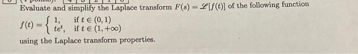 Solved Evaluate and simplify the Laplace transform | Chegg.com