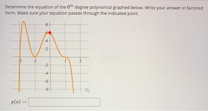 Solved Determine the equation of the 6th degree polynomial | Chegg.com