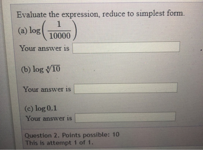 Solved Evaluate the expression, reduce to simplest form. 1 | Chegg.com