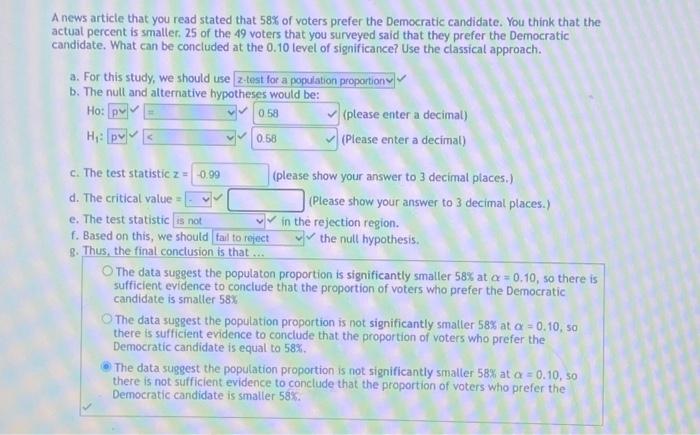 Solved A news article that you read stated that 58% of | Chegg.com