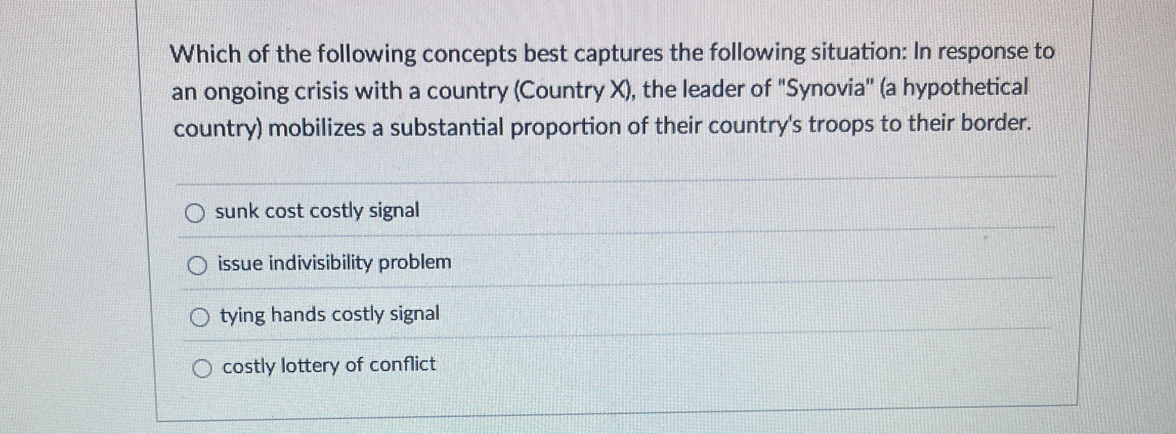 Solved Which of the following concepts best captures the | Chegg.com | Chegg.com