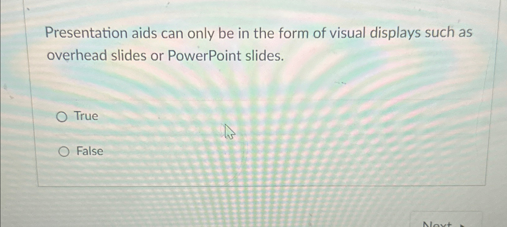 Solved Presentation aids can only be in the form of visual | Chegg.com