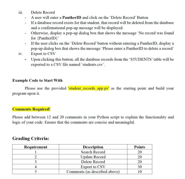 Solved Extend the 'Student Records App' demonstrated in | Chegg.com