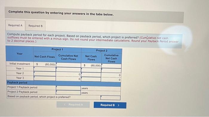 Solved Exercise 24-9 (Static) Payback period; net present | Chegg.com