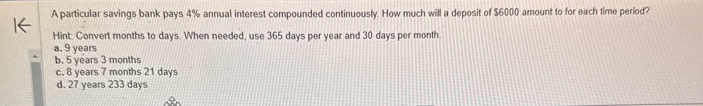 Solved A particular savings bank pays 4% ﻿annual interest | Chegg.com