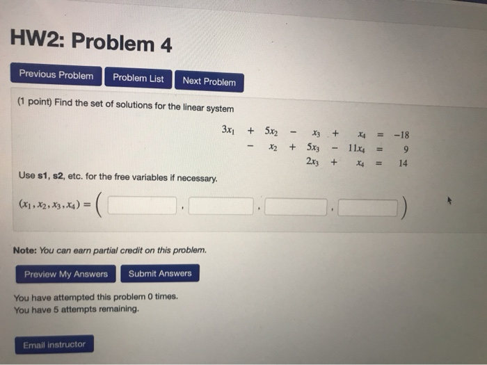 Solved HW2: Problem 4 Previous Problem Problem List Next | Chegg.com