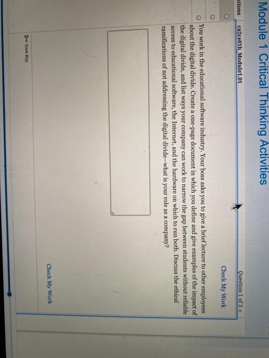 Solved Module 1 Critical Thinking Activities stions ca2ce01h | Chegg.com