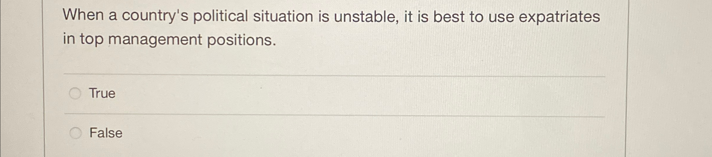 Solved When a country's political situation is unstable, it | Chegg.com