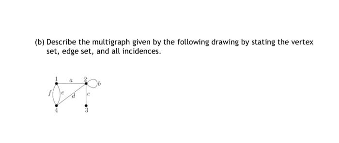 Solved (b) Describe the multigraph given by the following | Chegg.com