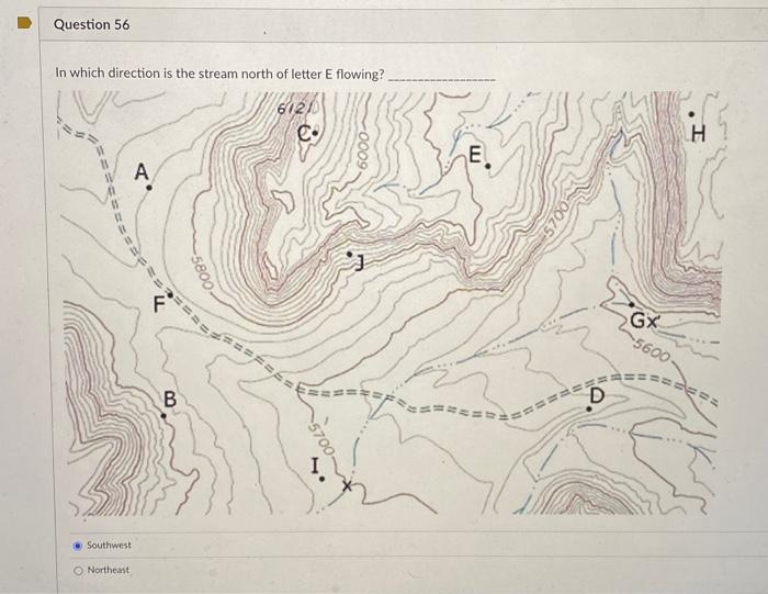 Solved On the following geologic map, in which direction are | Chegg.com