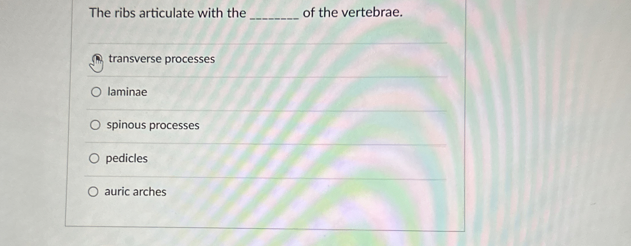 Solved The ribs articulate with the q, ﻿of the | Chegg.com