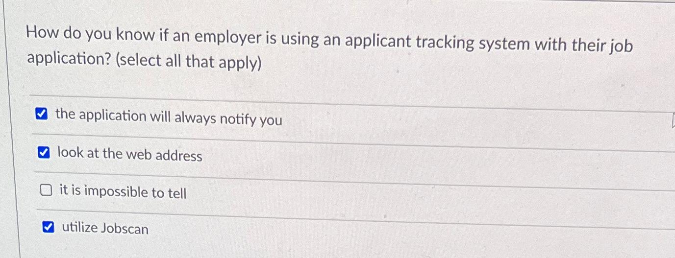 Solved How do you know if an employer is using an applicant | Chegg.com