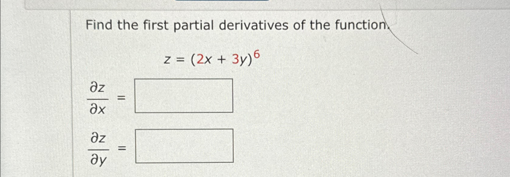 Solved Find the first partial derivatives of the | Chegg.com