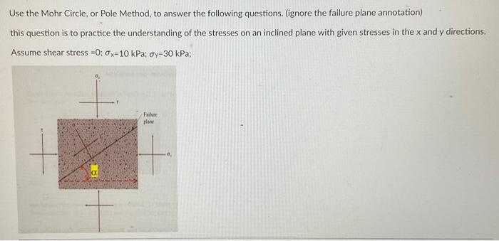 Solved Use the Mohr Circle, or Pole Method, to answer the | Chegg.com