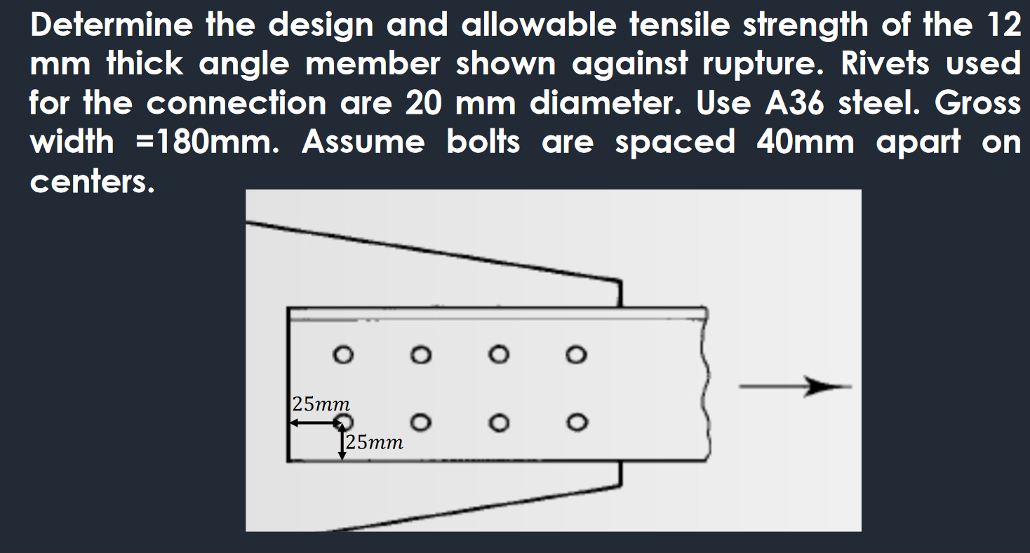 Solved Determine the design and allowable tensile strength | Chegg.com