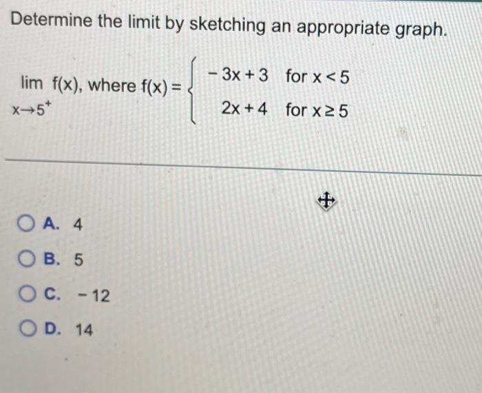 Solved Determine the limit by sketching an appropriate | Chegg.com