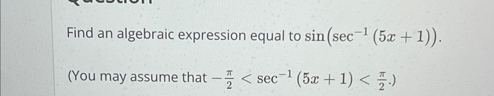 Solved Find an algebraic expression equal to | Chegg.com
