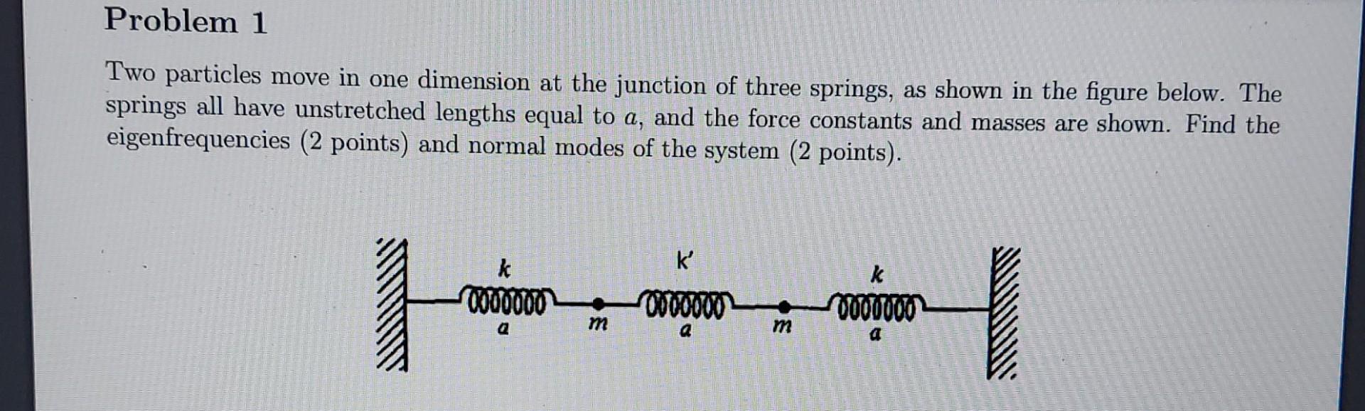Solved Problem 1 Two particles move in one dimension at the | Chegg.com