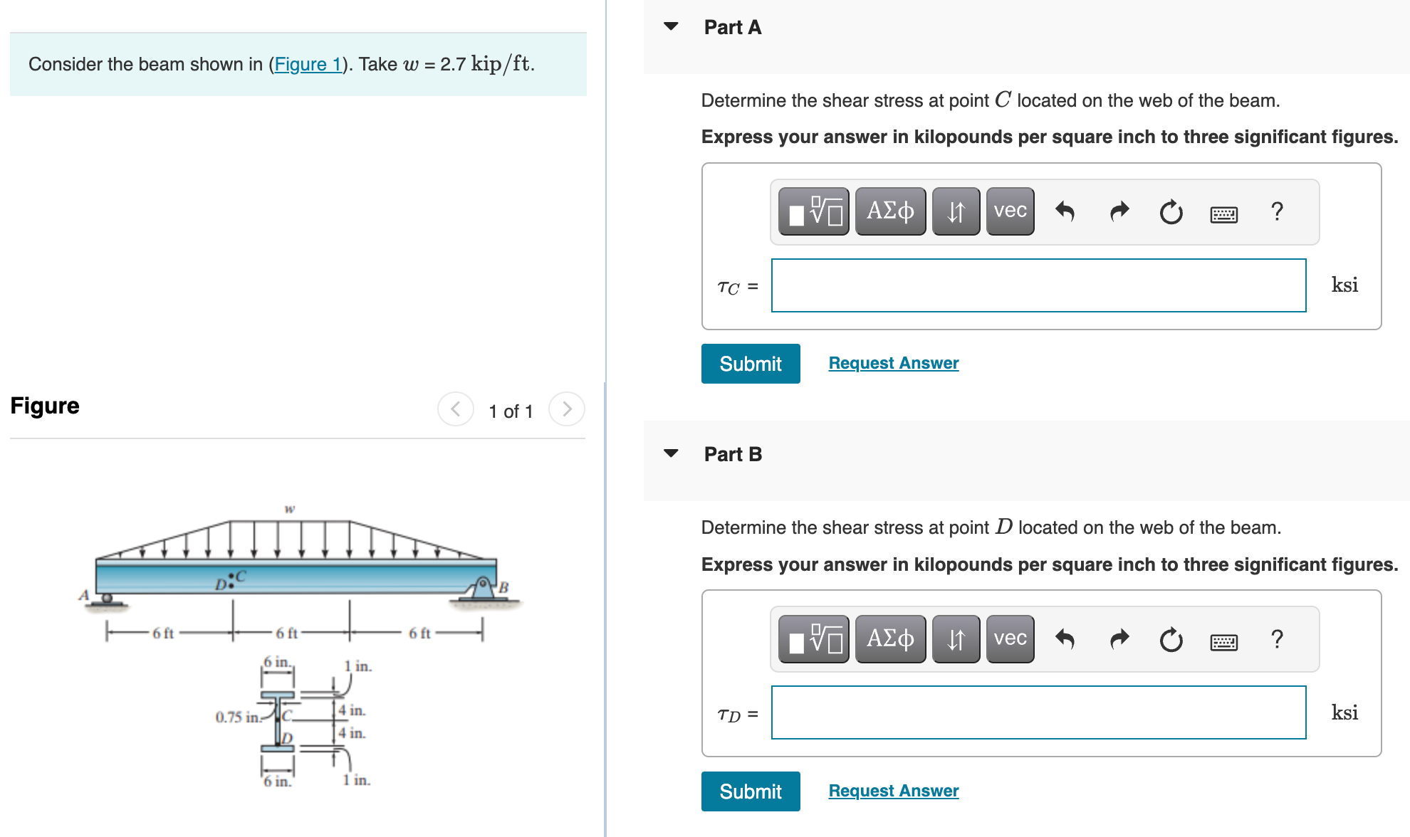 Solved Part AConsider the beam shown in (Figure 1). ﻿Take | Chegg.com