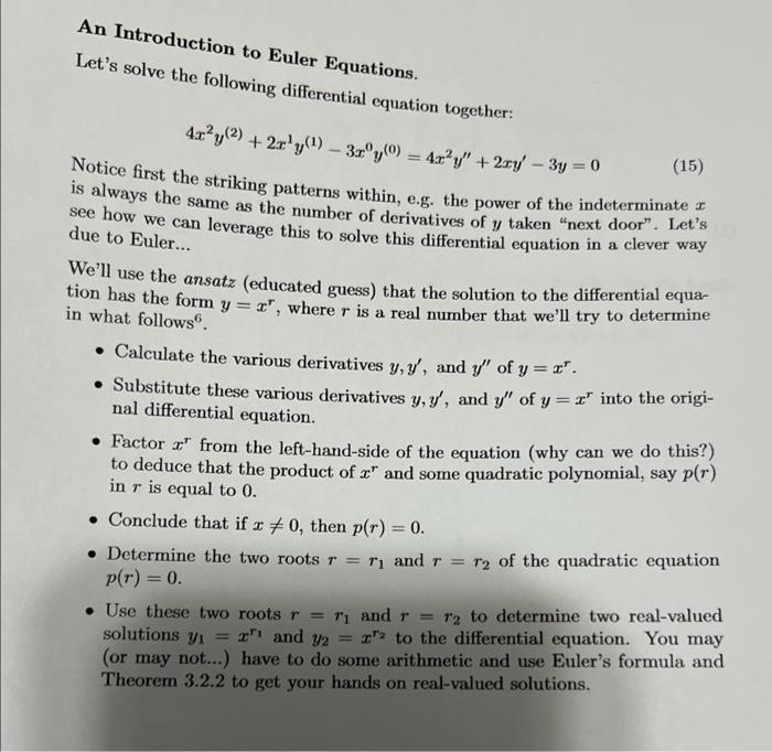 Solved An Introduction to Euler Equations. Let's solve the | Chegg.com