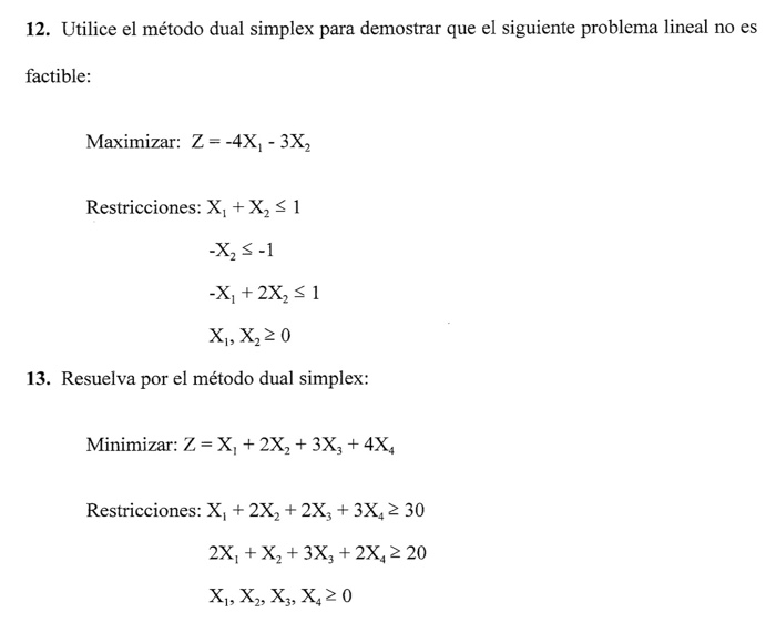 Solved Need 12 and 13,Thanks!12) Solve using dual simplex, | Chegg.com