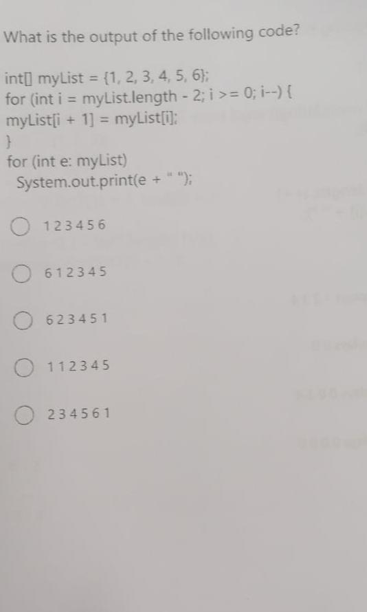 Solved What Is The Output Of The Following Codeint mylist