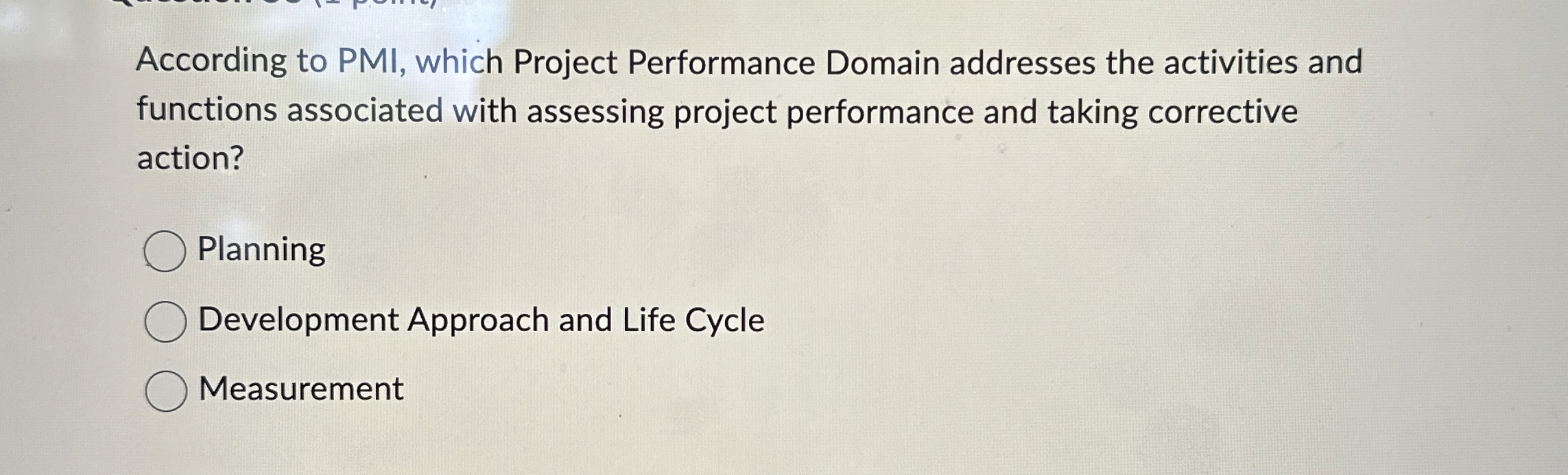 Solved According to PMI, which Project Performance Domain | Chegg.com