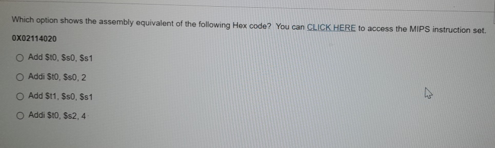 Solved Which option shows the assembly equivalent of the | Chegg.com