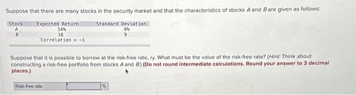 Solved Suppose that there are many stocks in the security | Chegg.com