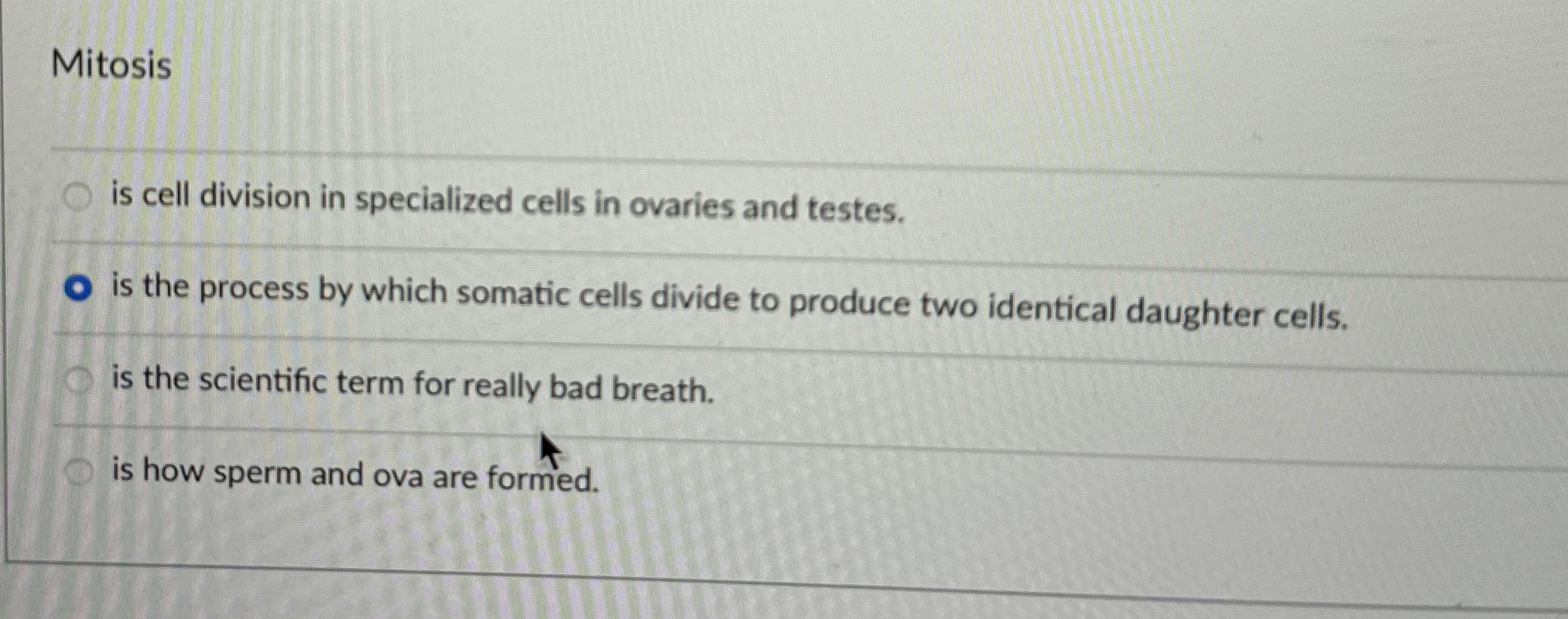 Solved Mitosisis cell division in specialized cells in | Chegg.com