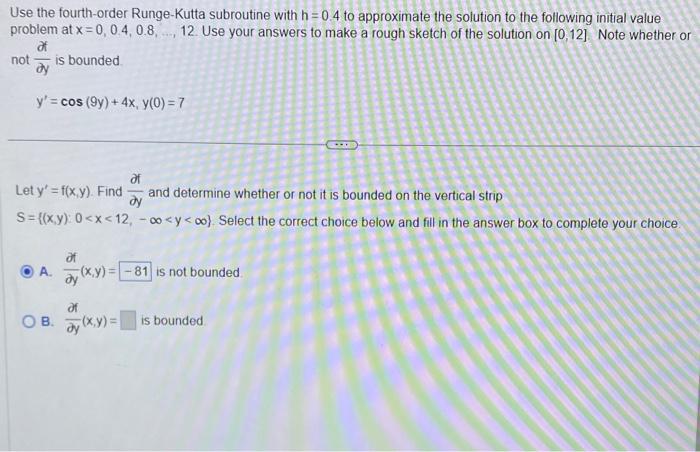 Solved Use The Fourth Order Runge Kutta Subroutine With 