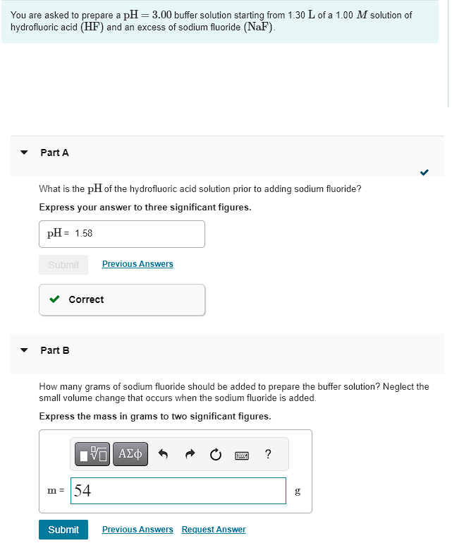 Solved You are asked to prepare a pH=3.00 ﻿buffer solution | Chegg.com