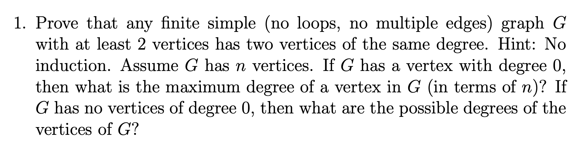 Solved Prove that any finite simple (no loops, no multiple | Chegg.com