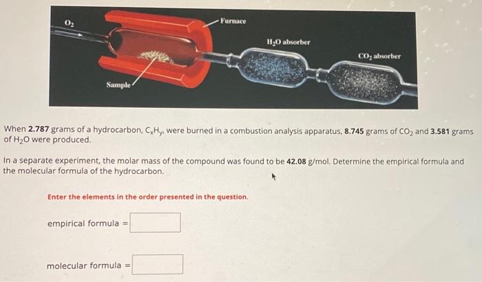 Solved When 2.787 grams of a hydrocarbon, CxHy, were burned | Chegg.com