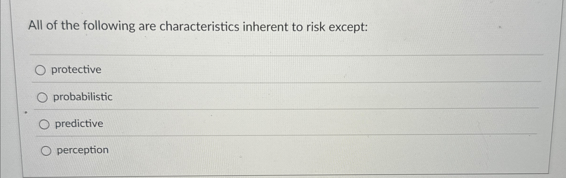 Solved All of the following are characteristics inherent to | Chegg.com