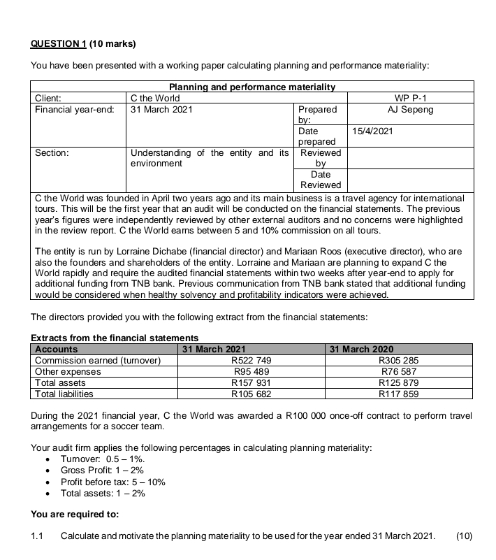 Solved QUESTION 1 (10 ﻿marks)You have been presented with a | Chegg.com