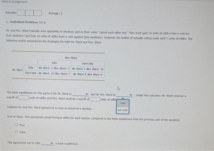 Solved options for drop downs:the nash equilibrium for this | Chegg.com